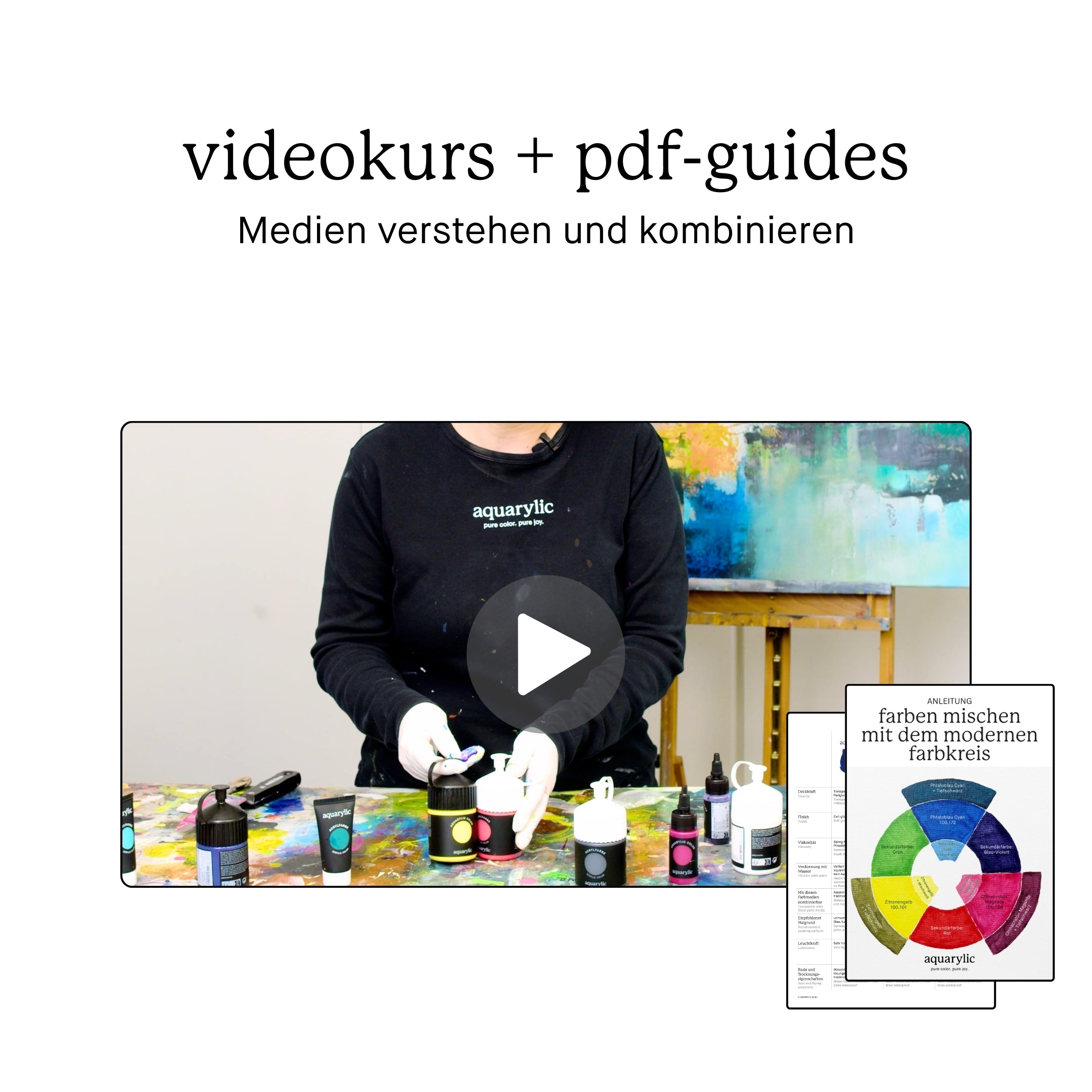 Aquarylic Mixed-Media Starter Set – 3 Medien, 12 Farben